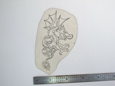 vtg 1960s 70s Tattoo Flash acetate stencil Winged Dragon v1 SN1 | eBay