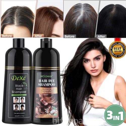 Mokeru Natural Permanent Instant Hair Dye Color Shampoo Argan Oil ...