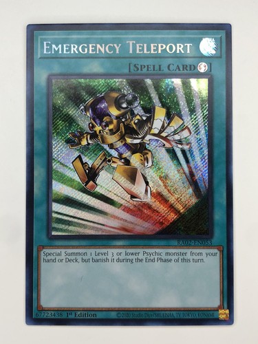 Yugioh Emergency Teleport RA02-EN053 Secret Rare Rarity Collection 2 ...