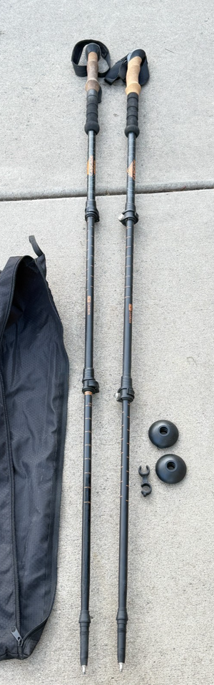 Set of Cascade Mountain tech CMT Carbon Trekking Poles 100-135CM Blk ...