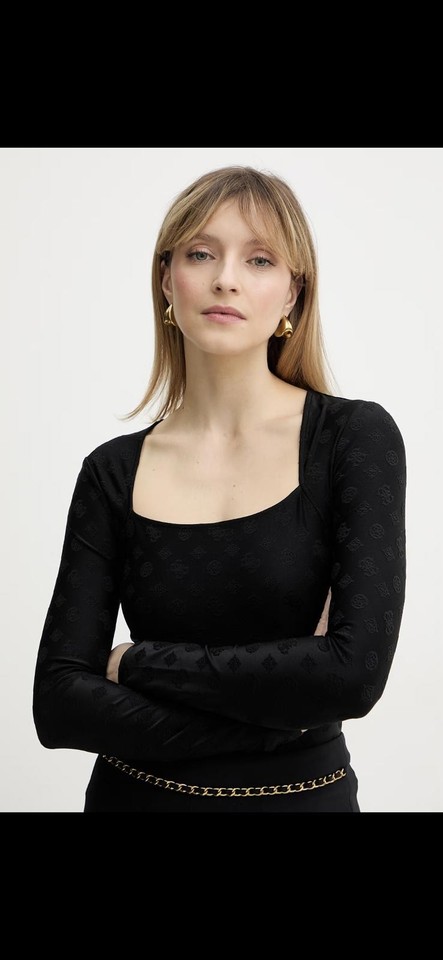 Guess Light Blue Jacquard Elleona Stretch Top BNWT - Size S | eBay ...