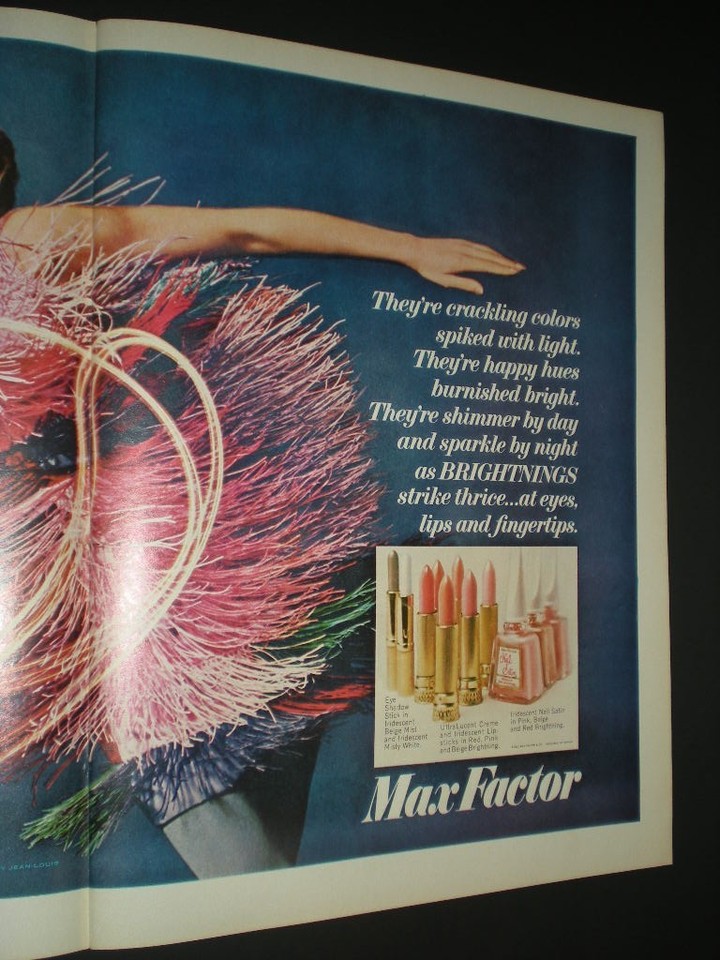 1967 Woman with Light Whip Max Factor Lip Stick vintage 2 page photo Print Ad | eBay