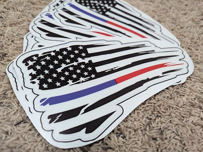 2x Large Distressed American Flag Vinyl Decal Sticker Thin Red/ Blue ...