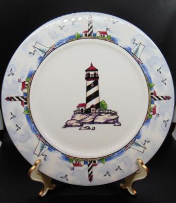 Totally Today COASTAL LIGHTHOUSE Dinner Plate | eBay