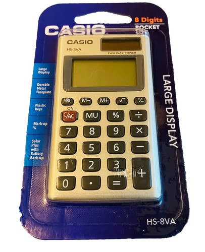 New Sealed Casio HS8VA Standard Function Pocket Size Basic 8 Digit ...