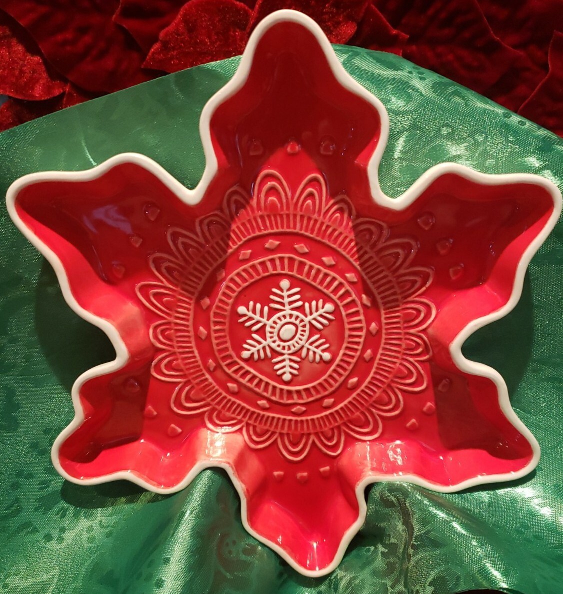 Hallmark Christmas Snowflake Candy Dish 10 Inch | eBay