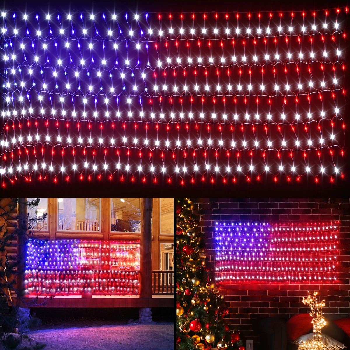American Flag Christmas Lights