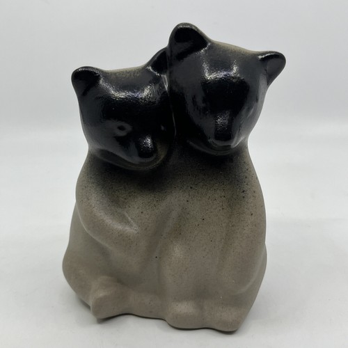Pigeon Forge Pottery Two Tone Double Bears Cubs Figurine D Ferguson | eBay
