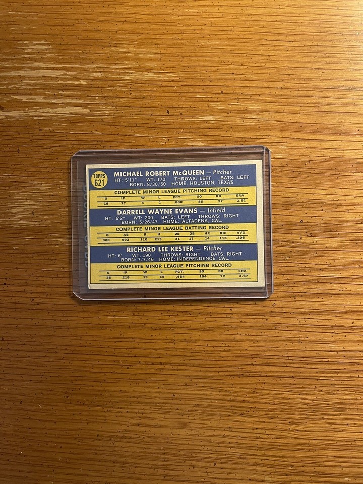 Darrell Evans Braves 1970 Topps High Number Rookie #621 EX or Better BV ...