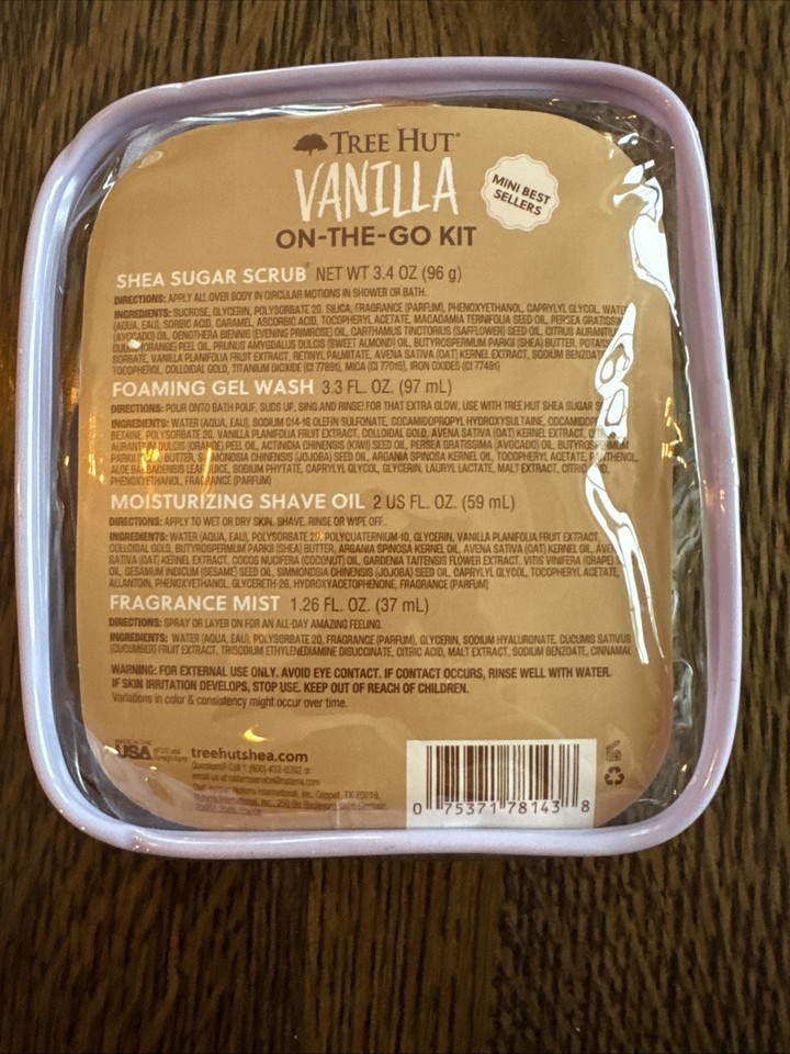 Tree Hut Mini Vanilla Everything Shower Gift Set, Exfoliating Sugar ...