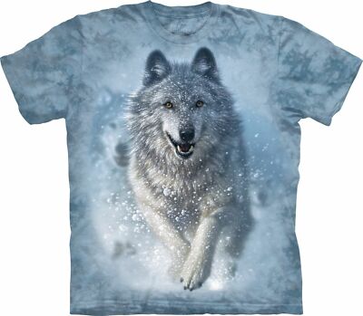 The Mountain Gray Wolf Running Snow Plow Wilderness T-Shirt Adult Sizes ...