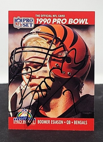 BOOMER ESIASON Signed 1990 Pro Set Football Trading Card #341 ...