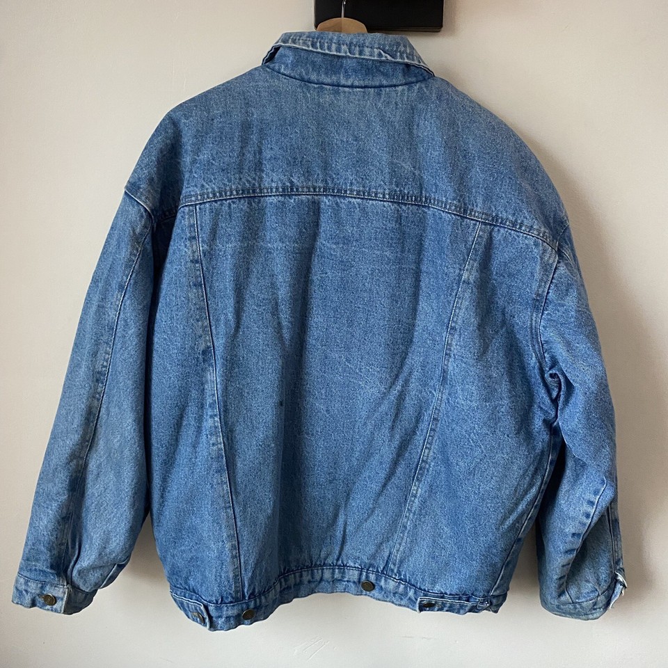 Vintage BNY Blue Denim Jacket Sherpa Lined Mens XL | eBay