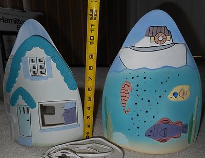 PAIR OF HAND MADE “LAUGHING LANTERNS” CERAMIC LAMPS – SIGNED BY K ...