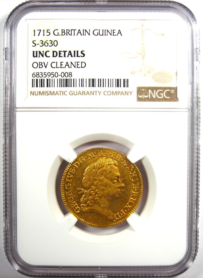 1715 Britain England George Gold Guinea Coin 1G - NGC Uncirculated ...