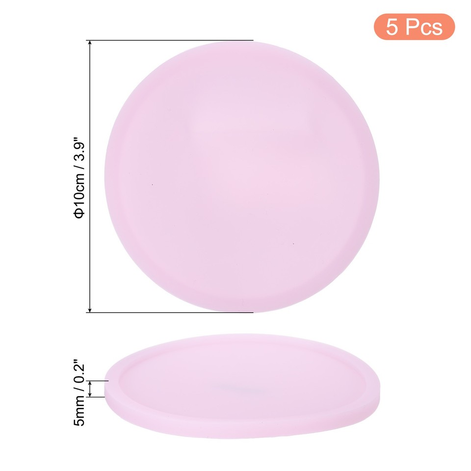 6pcs Silicone Drink Coasters for Table Desk Furniture Protection Pink ...