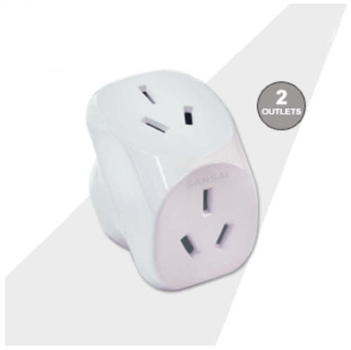 NEW 2Outlet Double Adapter Triangular Powerpoint Double Adaptor | eBay ...