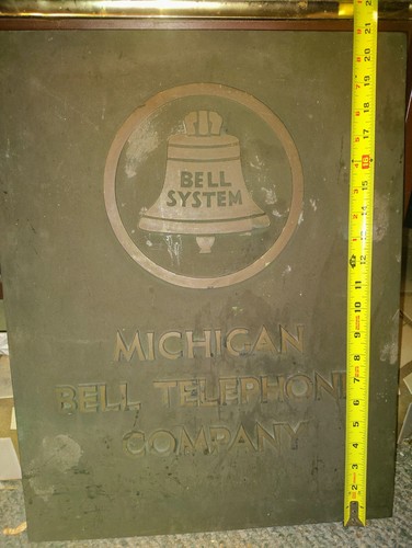 RARE UNIQUE Antique bronze Michigan Bell Telephone Company building ...