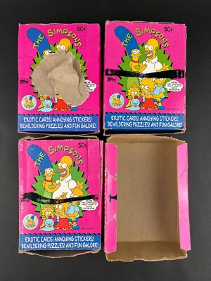Vintage 1990 The Simpsons Topps Trading Cards Box Empty Lot of 4 | eBay