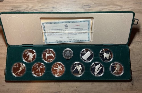 1988 Calgary Canada Olympic Winter Games 10 Silver Proof $20 Coin ...