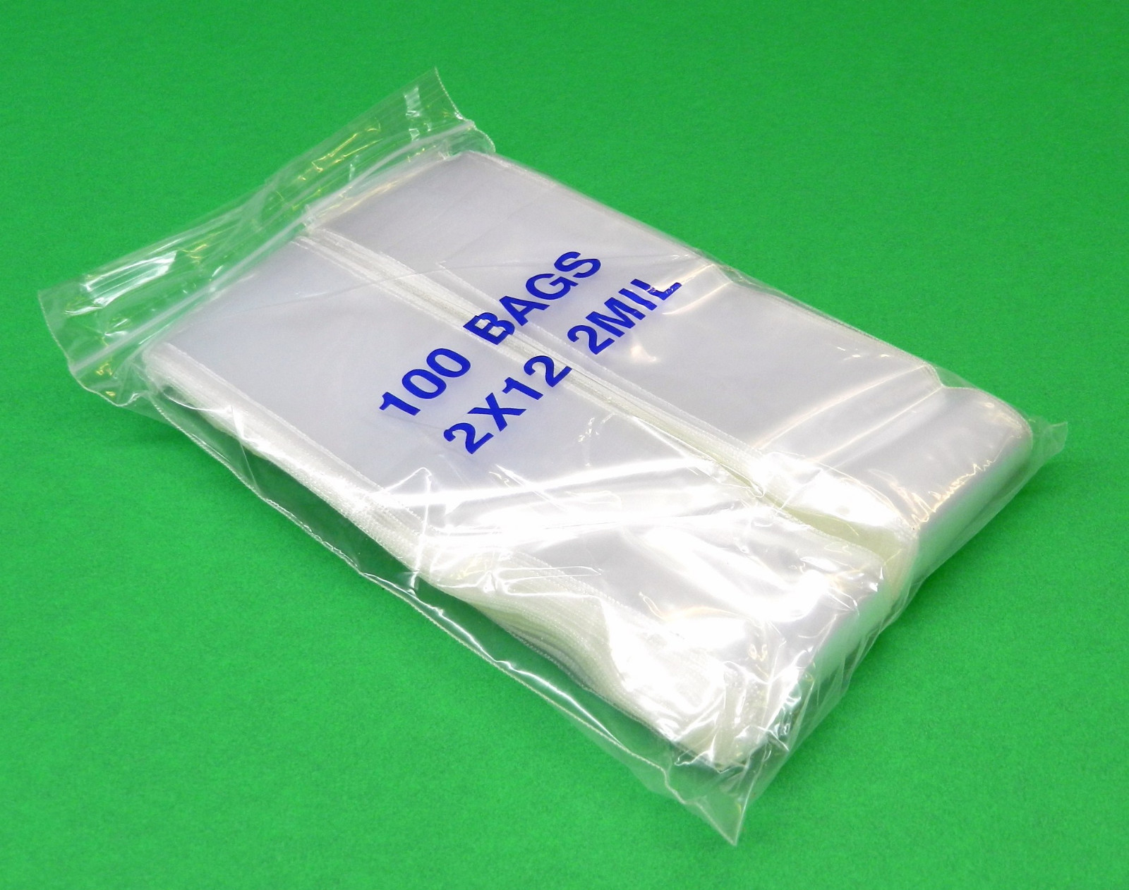 2x12 Clear 2 Mil Reloc Zippit Poly Long Bags 200 Reclosable Bags 2"x 12 ...