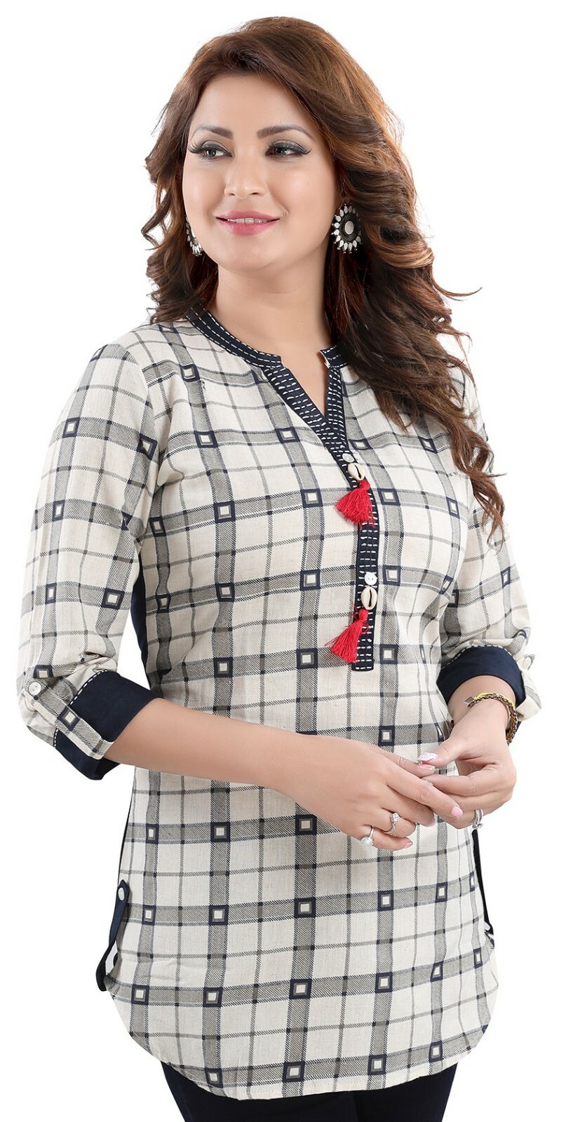 Women Ethnic Kurti Tunic Kurta Shirt Ethnic Cotton Printed Dress MM265 ...