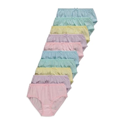 GIRLS 10 PACK BRIEFS KNICKERS UNDERWEAR 100% COTTON AGE 2-14 | eBay
