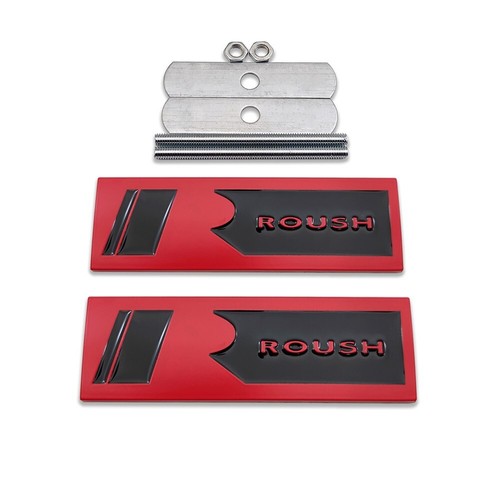 Red&Black Metal Roush Logo Front Grille Emblem + Car Bagde Sport ...
