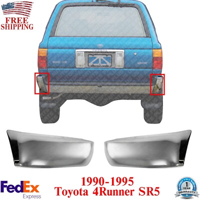 Rear Bumper End Caps Chrome Steel LH & RH Side For 1990 -1995 Toyota ...