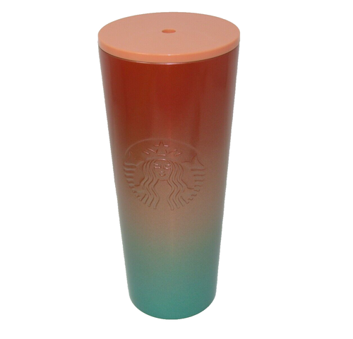 Starbucks Watermelon Pink Green Ombre Stainless Tumbler Cold Cup 24oz ...