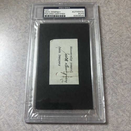 JACK DEMPSEY SIGNED PSA DNA AUTOGRAPH SLABBED AUTHENTIC AUTO | eBay