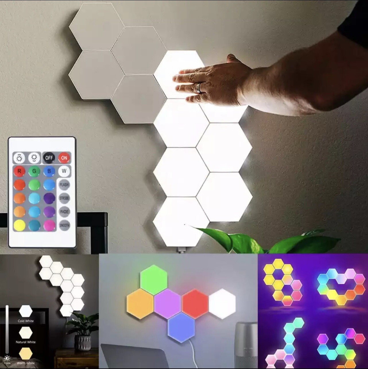 LED Hexagon Wall Lights | eBay