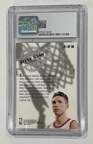 Steve Nash ROOKIE Card RC GOLD 1996-97 NBA HOOPS Rookies #21 /30 NM ...