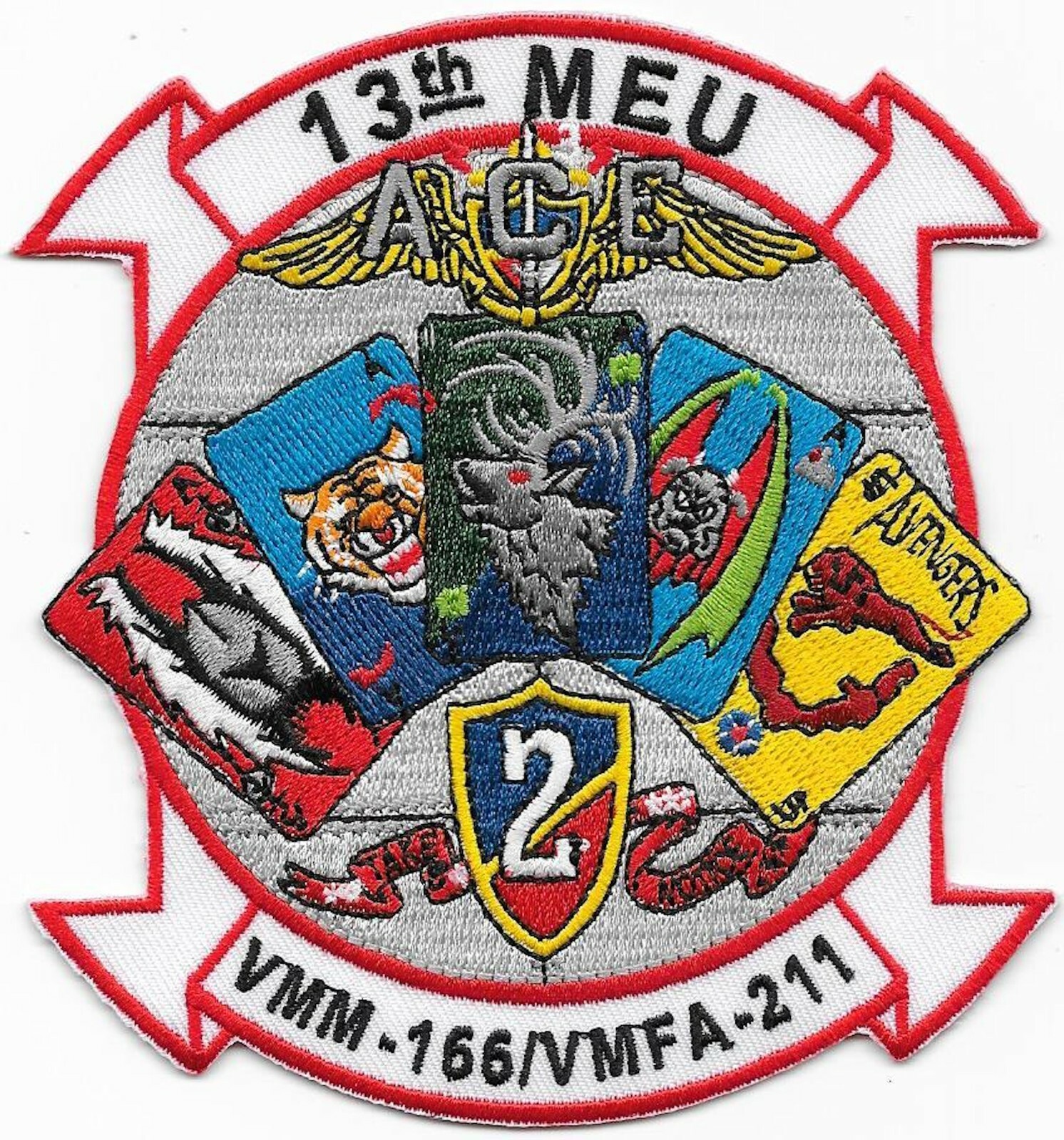 4.5" MARINE CORPS VMM-166 VMFA-211 ACE HELICOPTER SQUAD EMBROIDERED ...