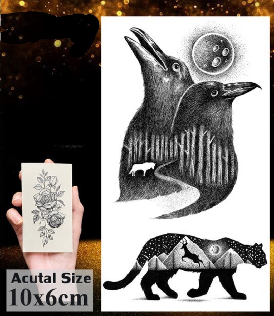 Magpie Moon Tattoos 2 Pieces Of Temporary Tattoo Stickers Plum Blossom