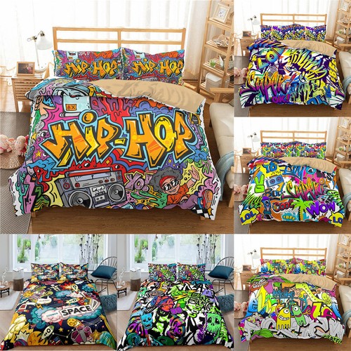 Graffiti Letters Donna Duvet Quilt Cover Breathable Single Double Queen ...