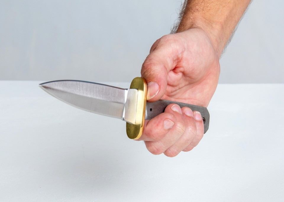 Coffin Boot Knife Dagger 8.5" OA Blank Stainless, Brass Guard SHARP ...