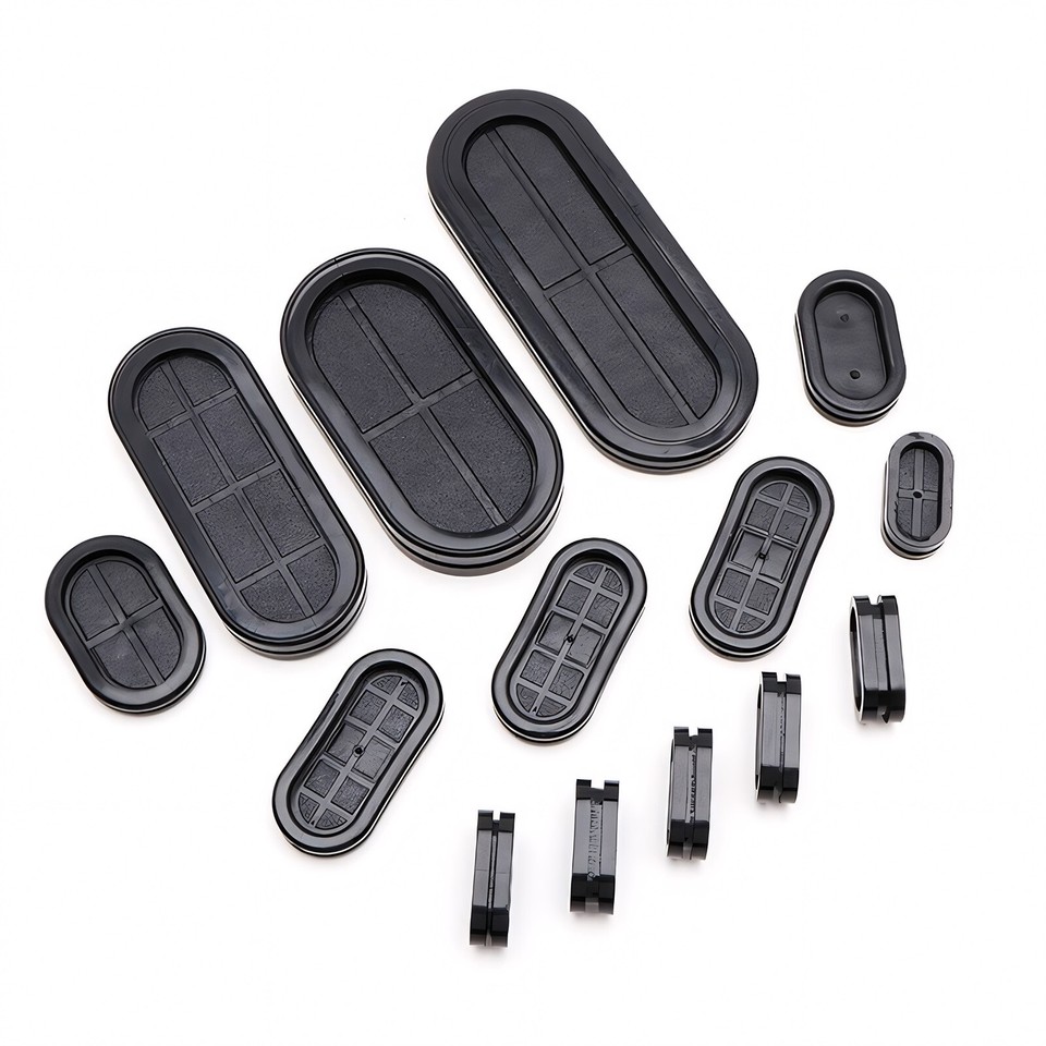 Oval Blanking Blind Rubber Wiring Grommet Dual Sided Closed Cable Hole ...