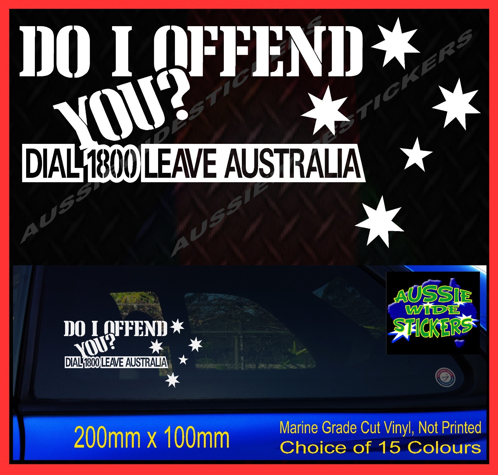 Funny Aussie BNS Patriot Straya Funny 4x4 Ute Stickers AUSTRALIA OFFEND ...