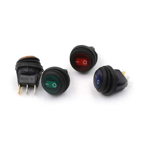 Waterproof Round On/Off Rocker Switch Car Auto Boat SPST Marine 12R'7H ...