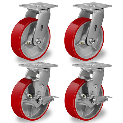 6 Inch Caster Wheels Heavy Duty,Capacity 1200-4800LB | eBay