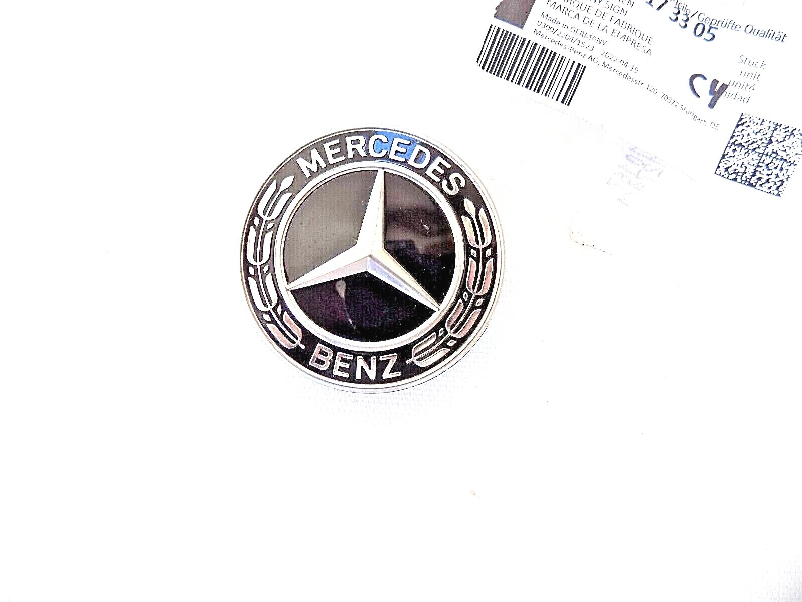 Mercedes HOOD BADGE EMBLEM STAR BLACK 0008173305 NEW ORIGINAL NEED VIN ...