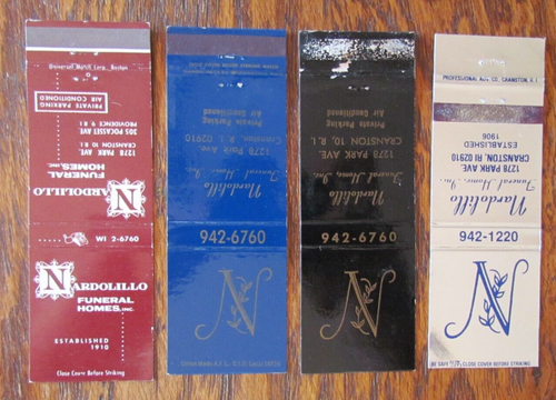 NARDOLILLO FUNERAL HOME MATCHBOOK COVERS: PROVIDENCE CRANSTON RI ...