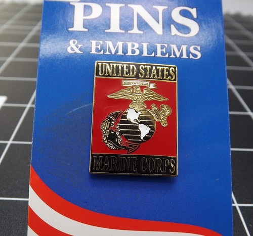 BRAND NEW Lapel Pin United States Marine Corps USMC Rectangle Red ...
