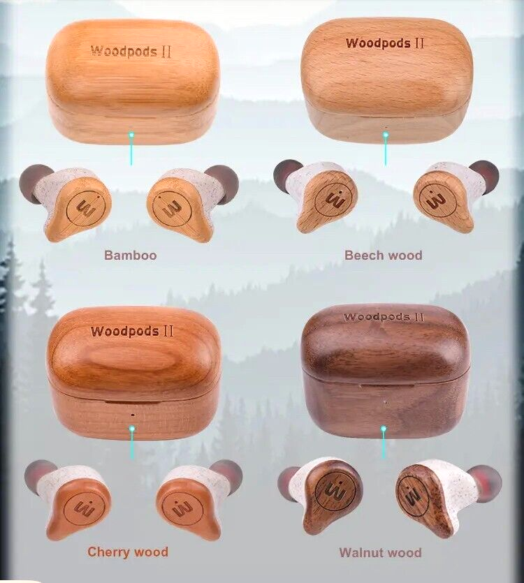Woodpods II Holz Design Kopfhörer TWS Bluetooth Headset Kabellos | eBay