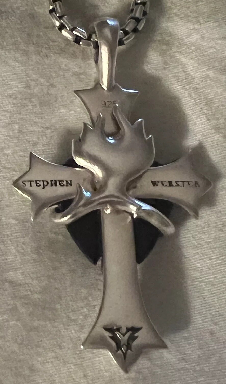 Stephen Webster Silver Bleeding Heart Cross Pendant &Chain Super Cool ...