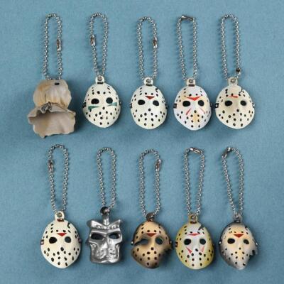 10Pcs Horror Mask Pendant Set Keychain Jason Voorhees Friday 13th ...