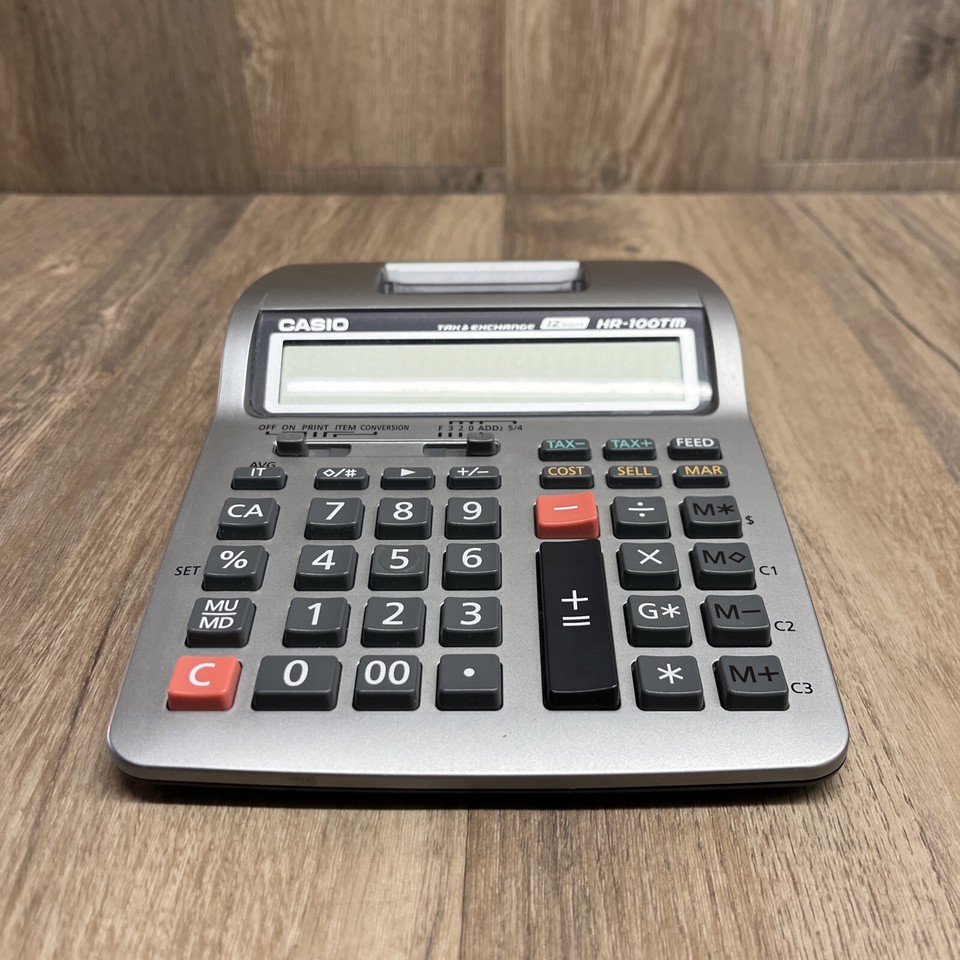 CASIO HR-100TM 12 Digits Tax & Exchange Printing Calculator NO ADAPTER ...
