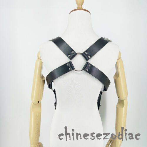 Men's Stretch Leather Band Belt Chest Waist Body Straps Harness Gay ...