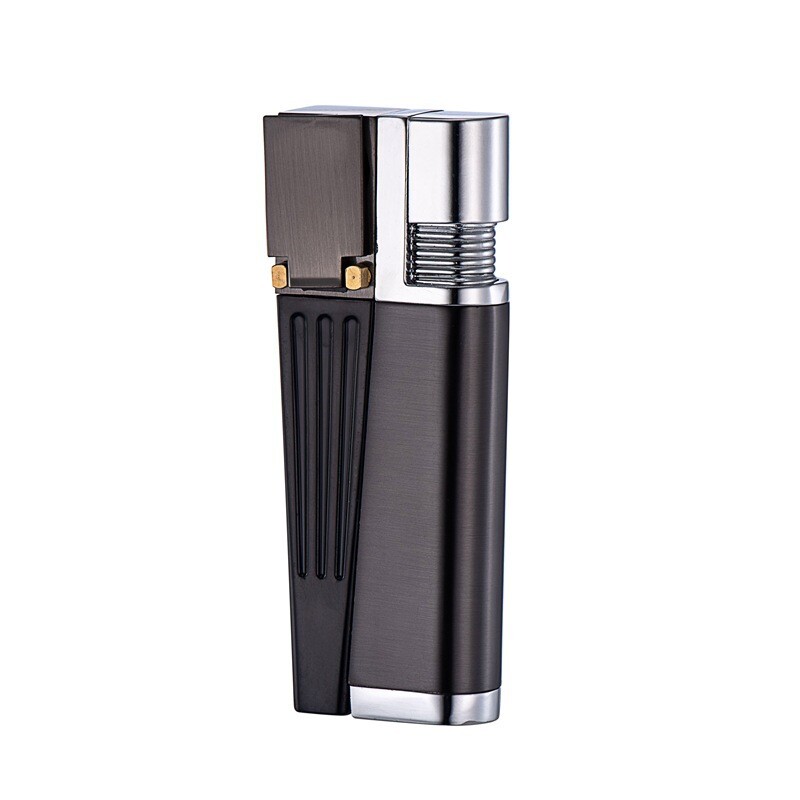 Foldable Metal Lighter Pipe Combination Portable Smoking Lighter Black ...